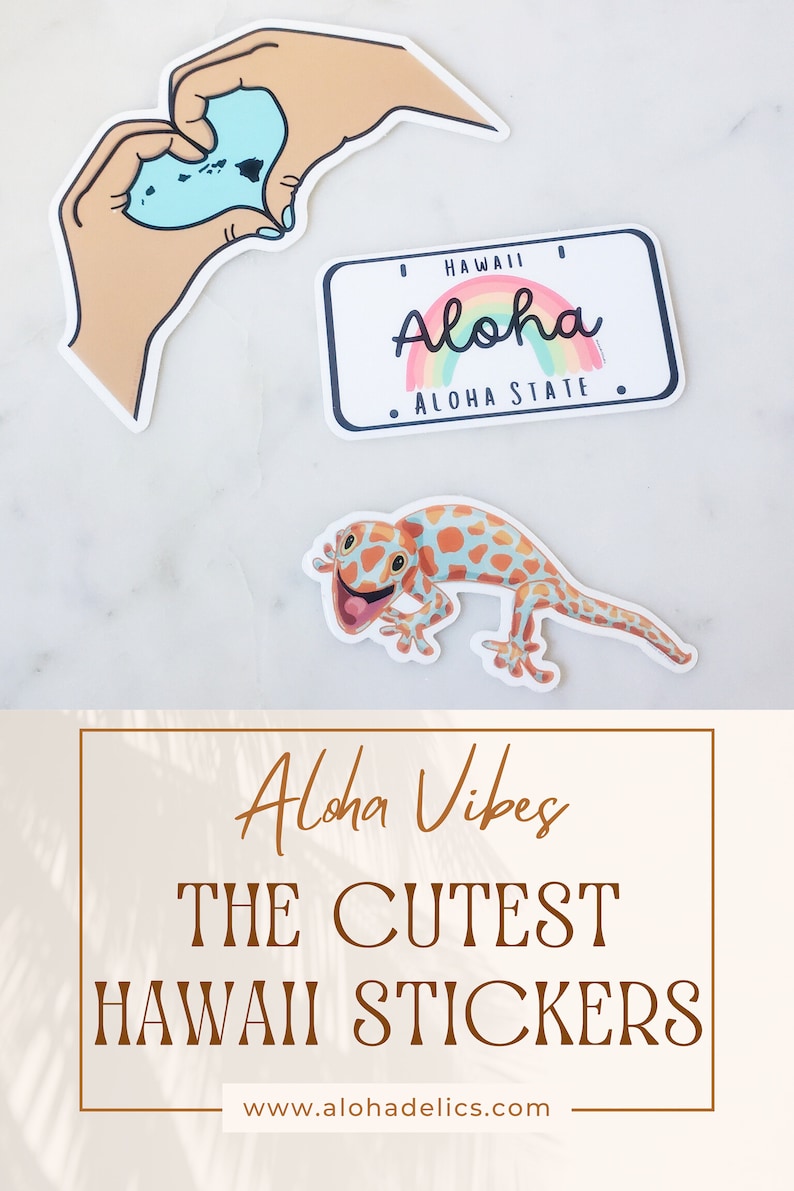 Hawaiian Islands Sticker Water Proof Vinyl Decal for Water Bottle ...