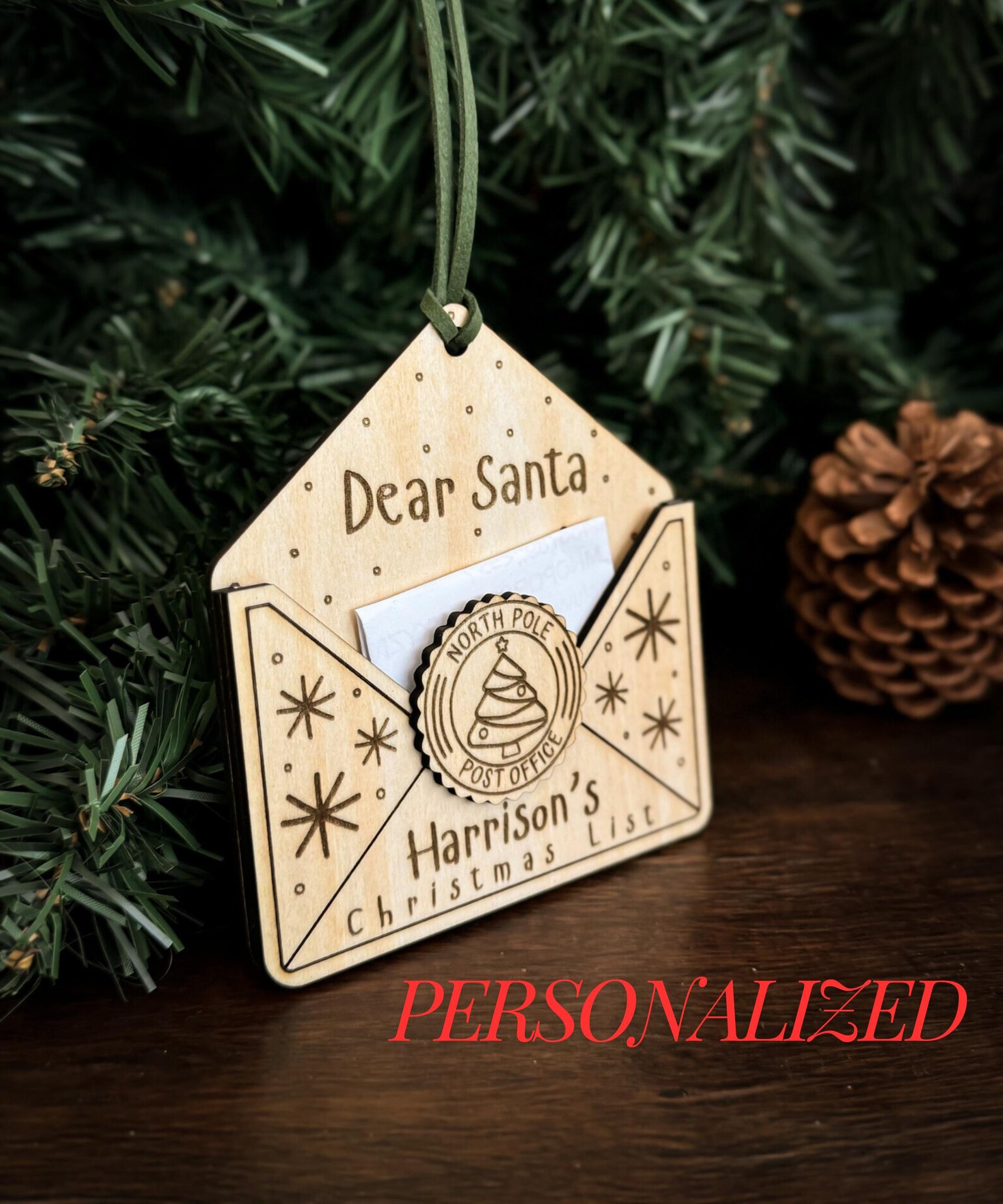 Personalized Letter to Santa Ornament Customized Christmas Ornament Kid ...