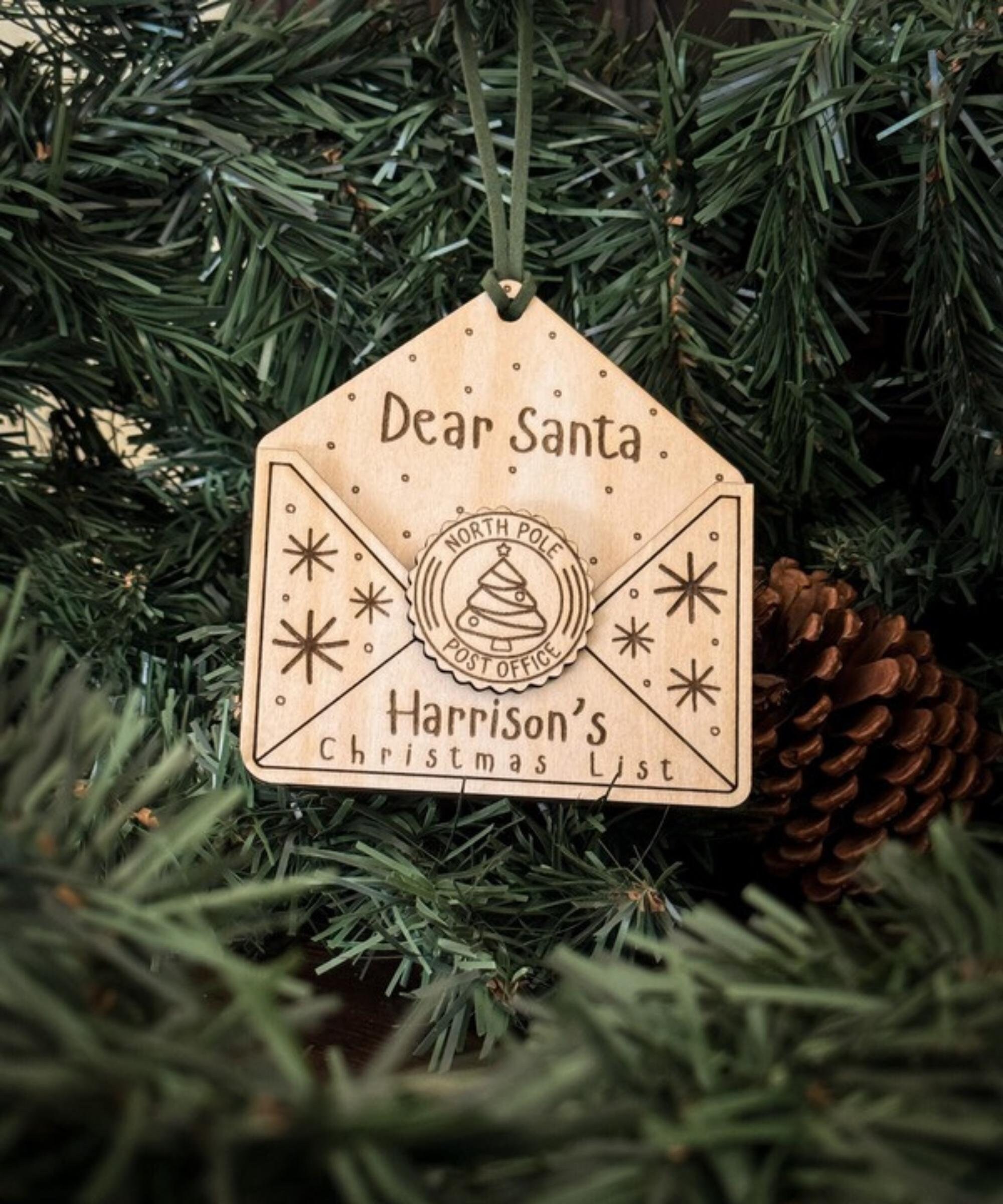 Personalized Letter to Santa Ornament Customized Christmas Ornament Kid ...