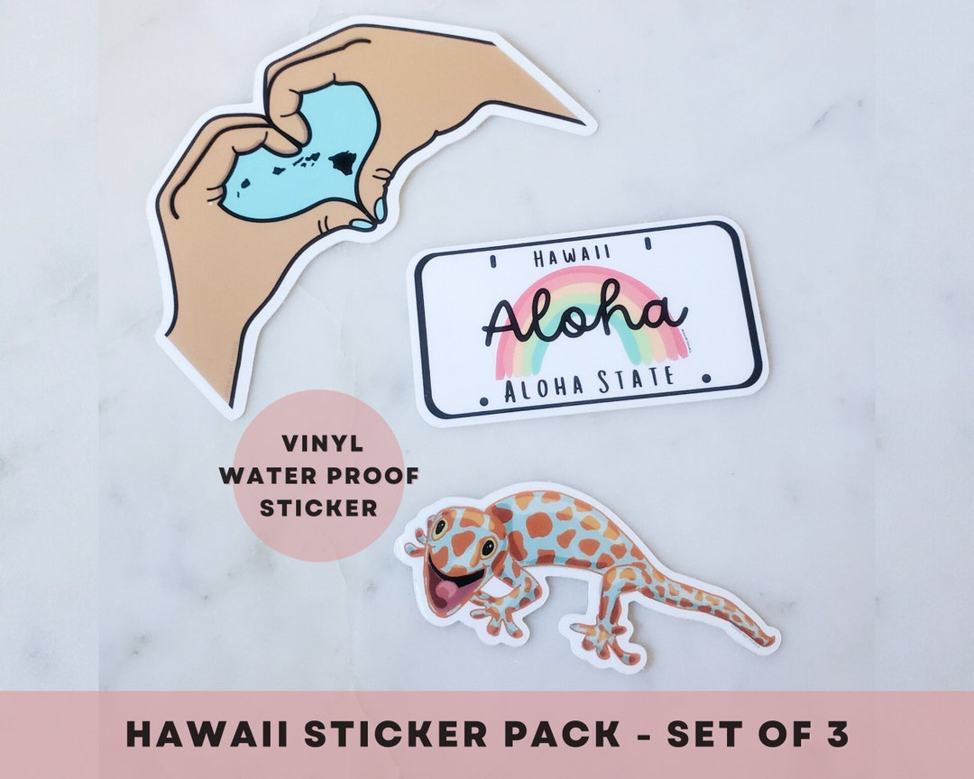Hawaii Sticker Pack Waterproof Sticker Aloha Water Bottle Sticker Vinyl ...