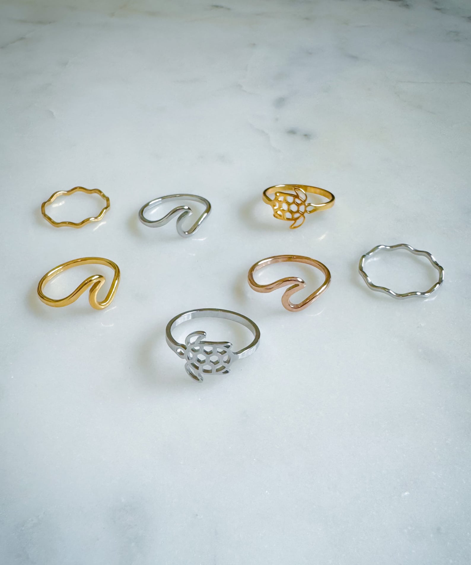 Hawaii Ring Turtle Ring 18K Gold Tropical Ring Stainless Steel Ring for ...