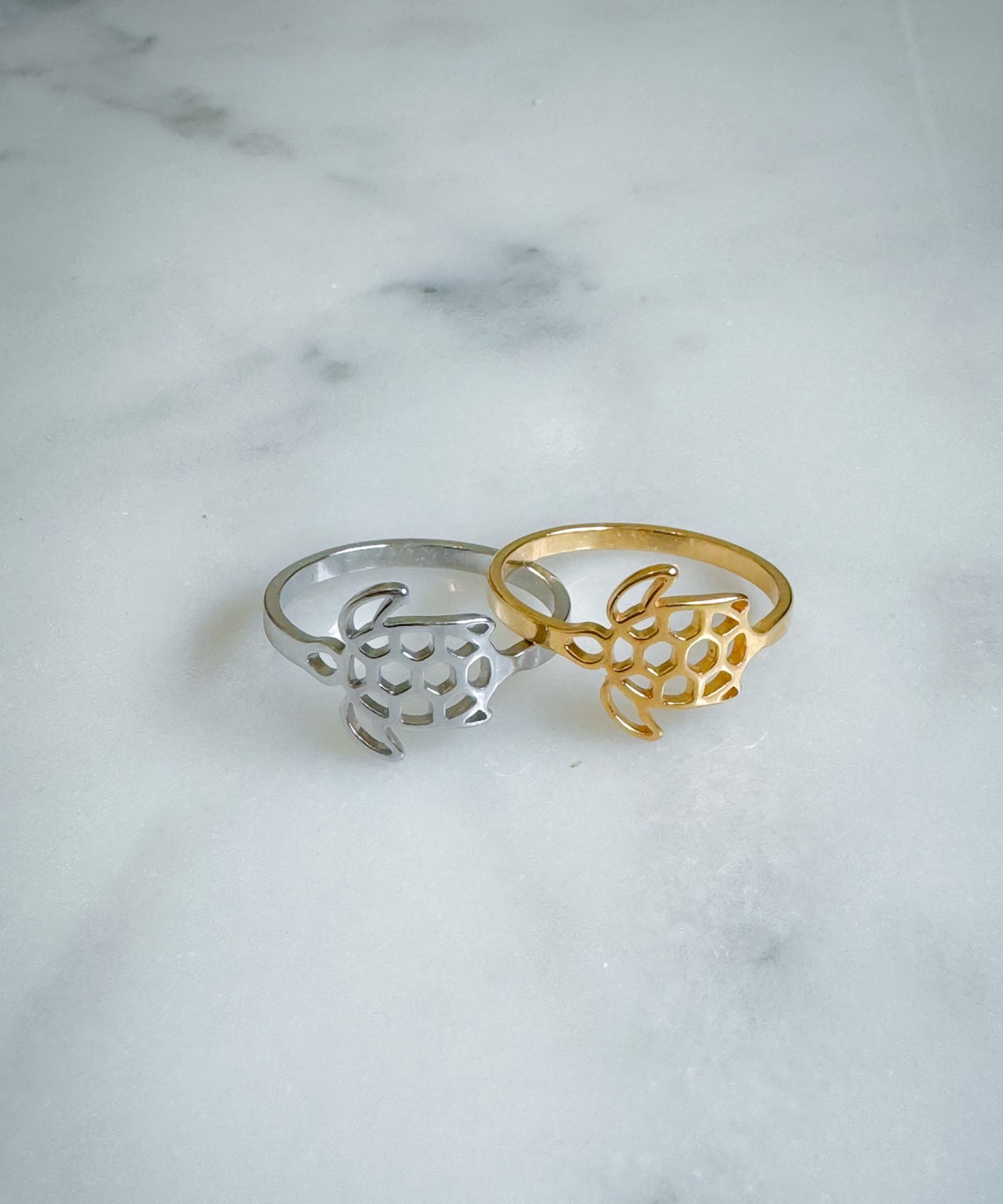 Hawaii Ring Turtle Ring 18K Gold Tropical Ring Stainless Steel Ring for ...