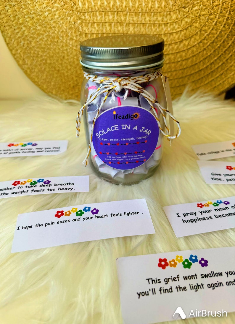 Solace in a Jar: Grief & Healing Gift, 100 Soothing Notes - Etsy