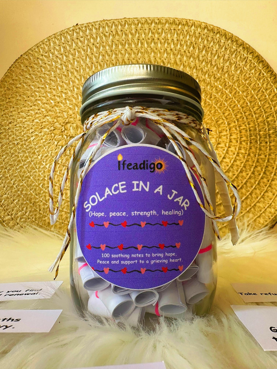 Solace in a Jar: Grief & Healing Gift, 100 Soothing Notes - Etsy