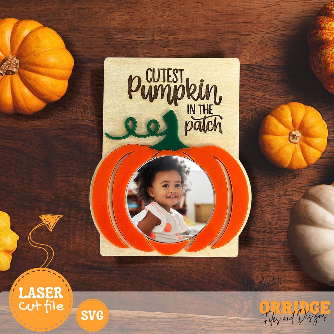 Halloween Picture Frame, Fall Fridge Magnet Photo Frame, Cutest Pumpkin ...