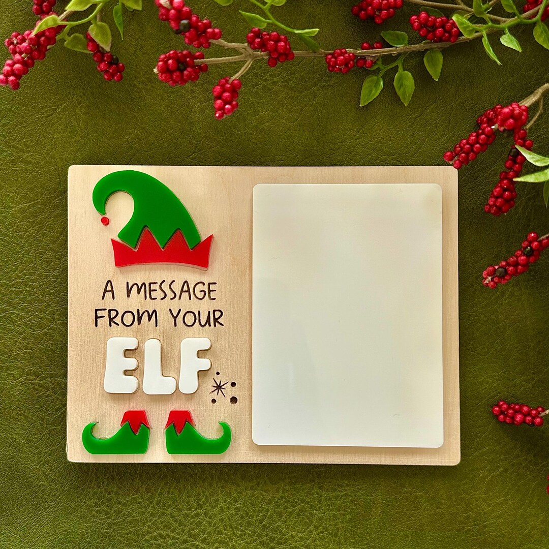 Svgmessage From Your Elf Sign, Dry Erase Sign for Elf, Elf Accessory ...