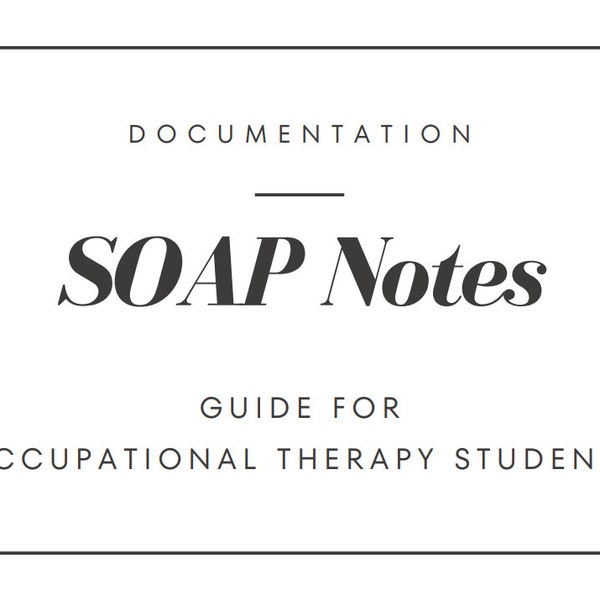 Soap Notes Template Occupational Therapy - Etsy