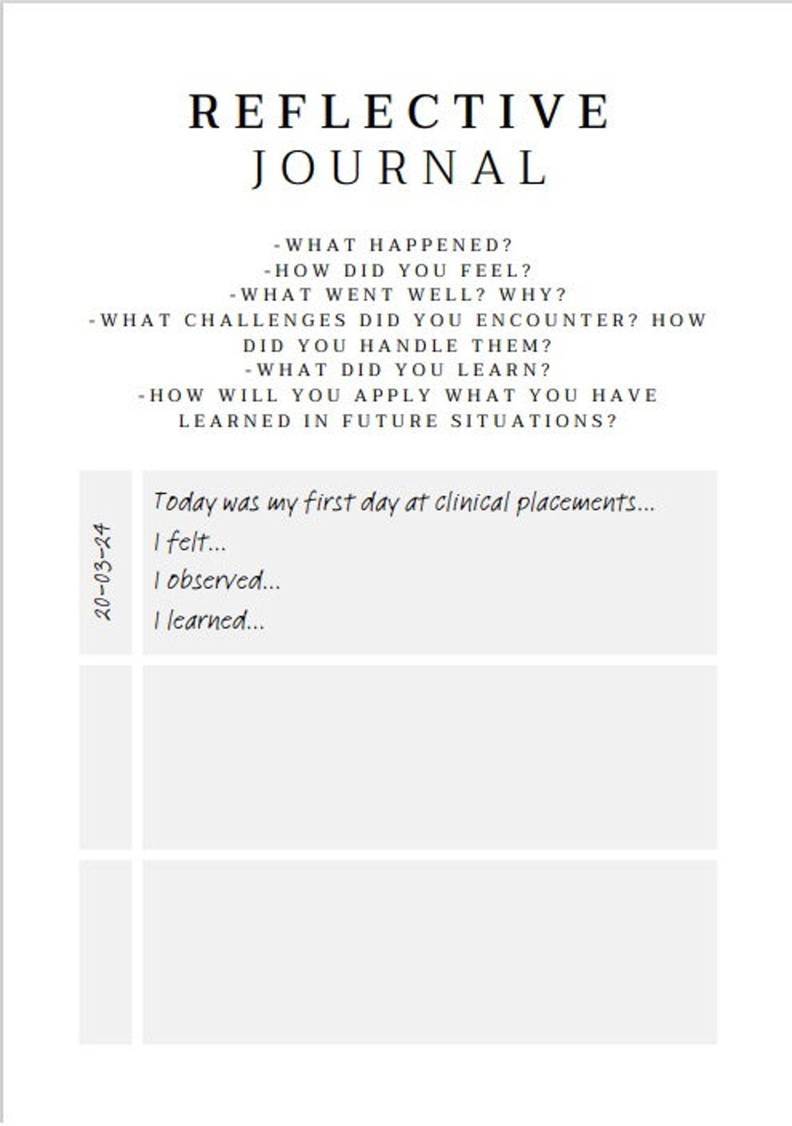 Printable Clinical Placement Planner Template for Students - Etsy