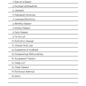 Printable Clinical Placement Planner Template for Students - Etsy