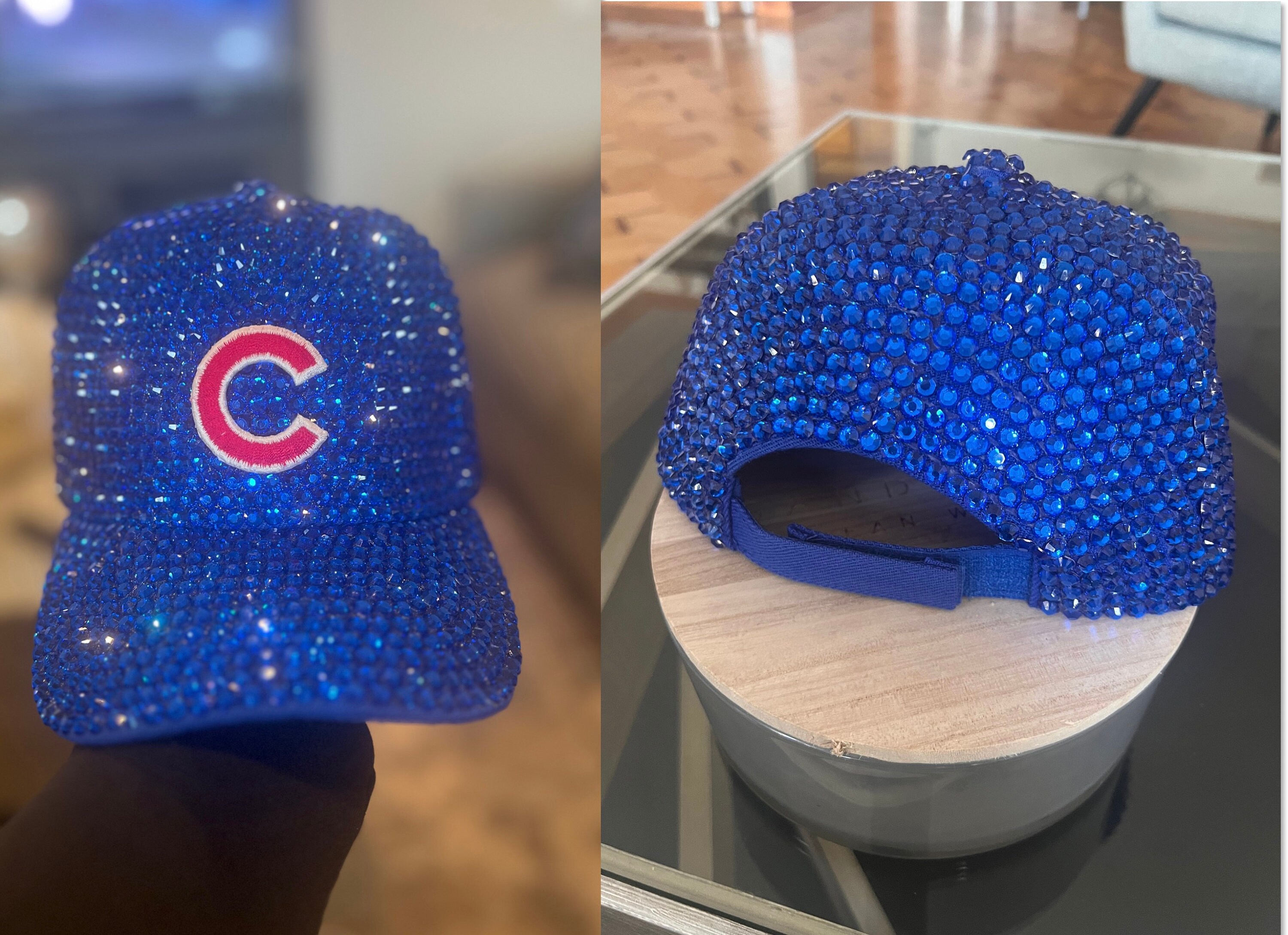 Custom Full Rhinestone Baseball Cap, Adjustable Hat, MLB, NFL, NBA ...