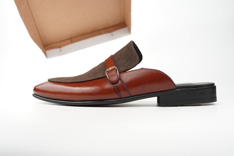 Apron Toe Suede Aniline Backless Loafer Slip-on Mule Shoes for Men ...
