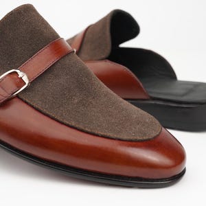 Apron Toe Suede Aniline Backless Loafer Slip-on Mule Shoes for Men ...