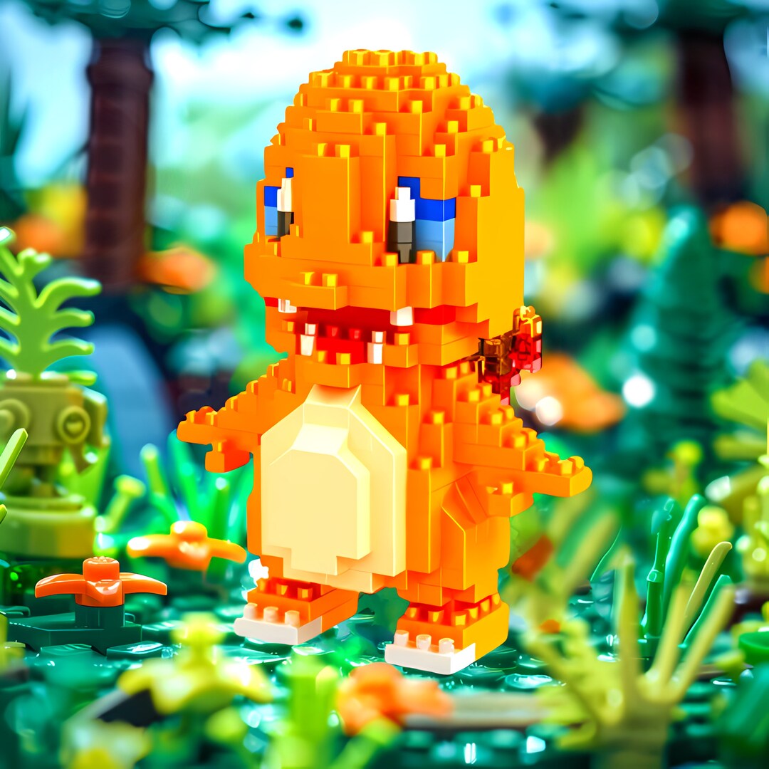 Pokemon Charmander Mini Brick Set 298 Piece Brick Building Set - Etsy