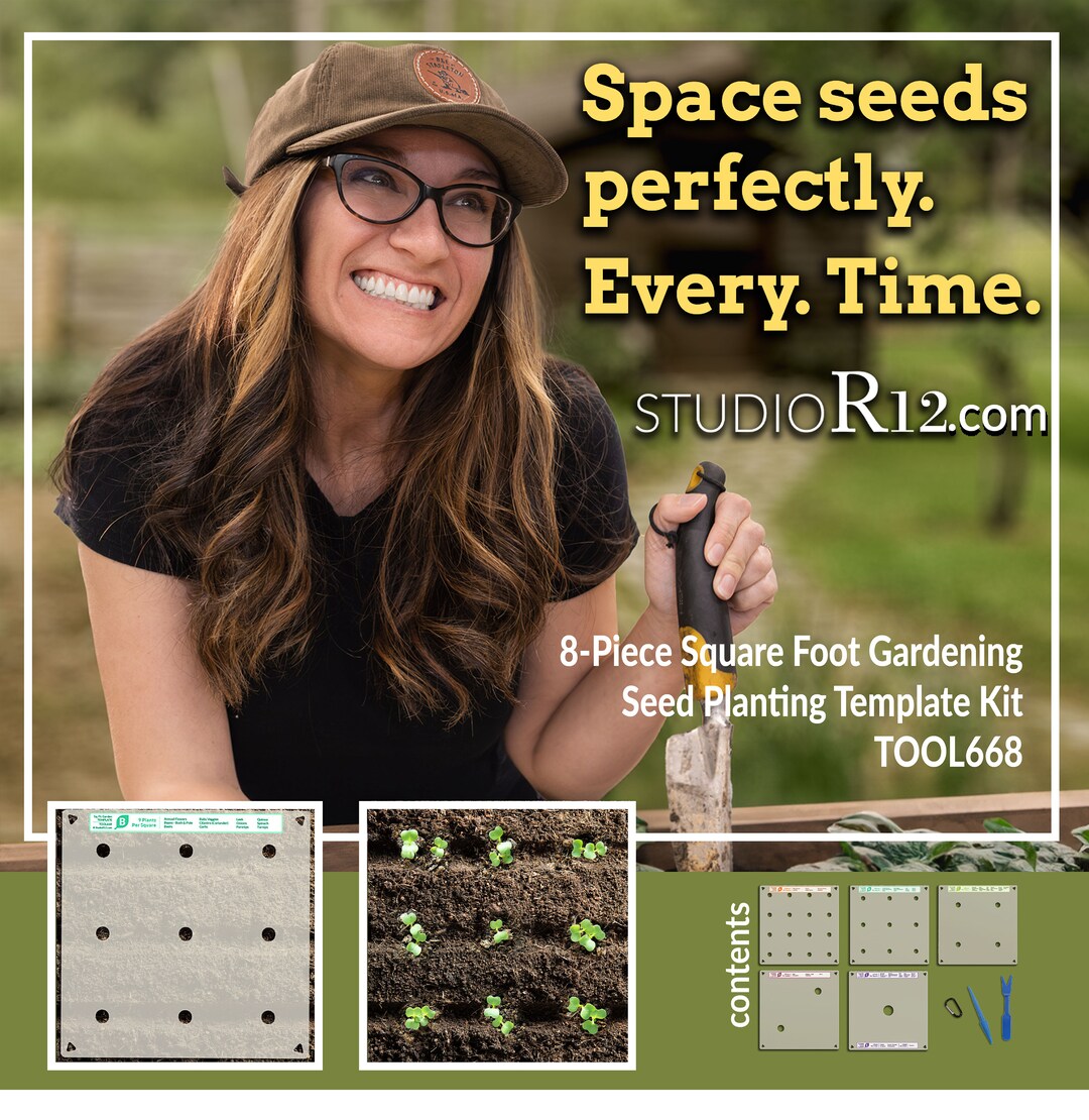 Square Foot Gardening Seed Planting Template Set USA Made Reusable Seed ...