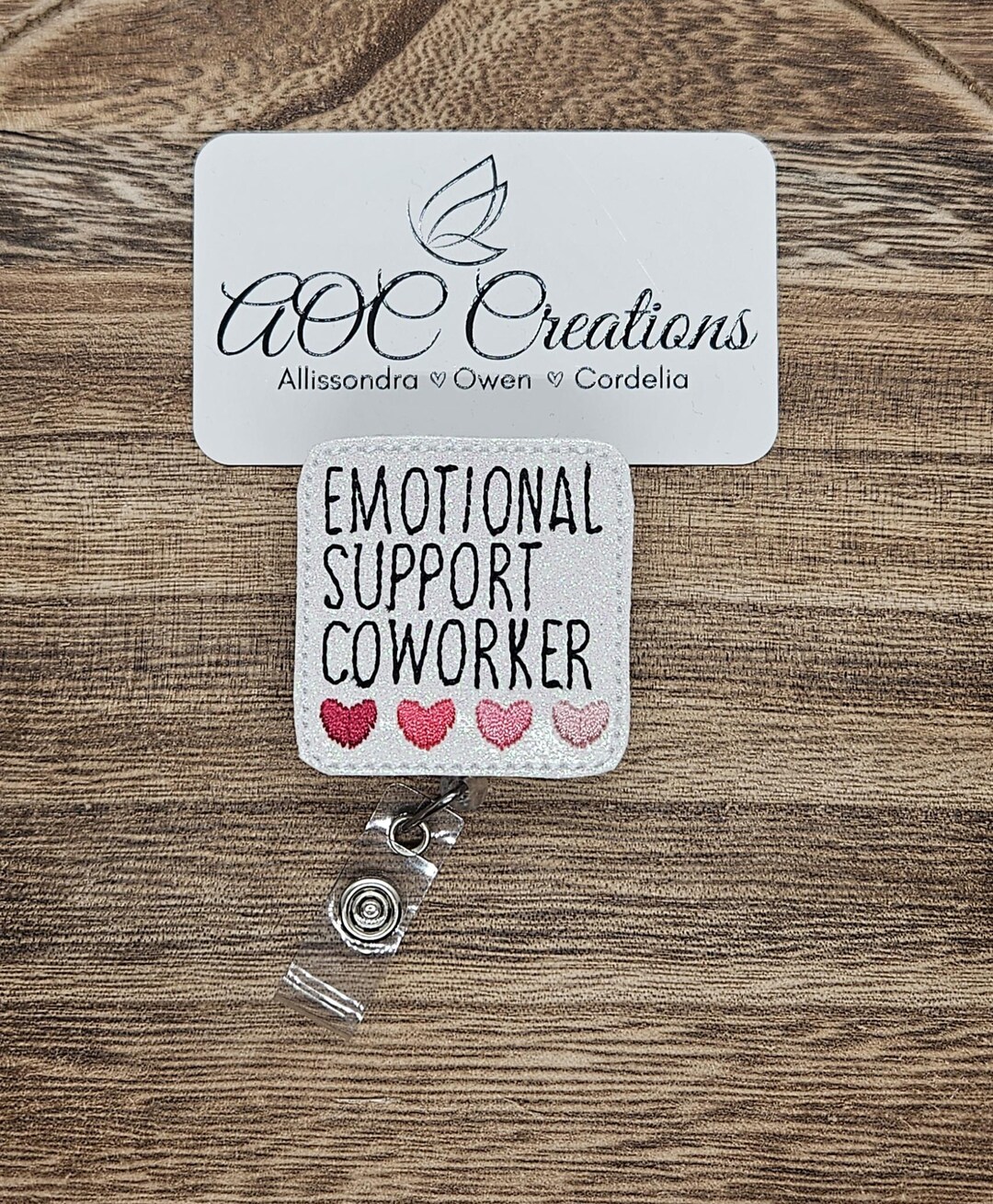 Emotional Support Coworker Badge Reel - Etsy