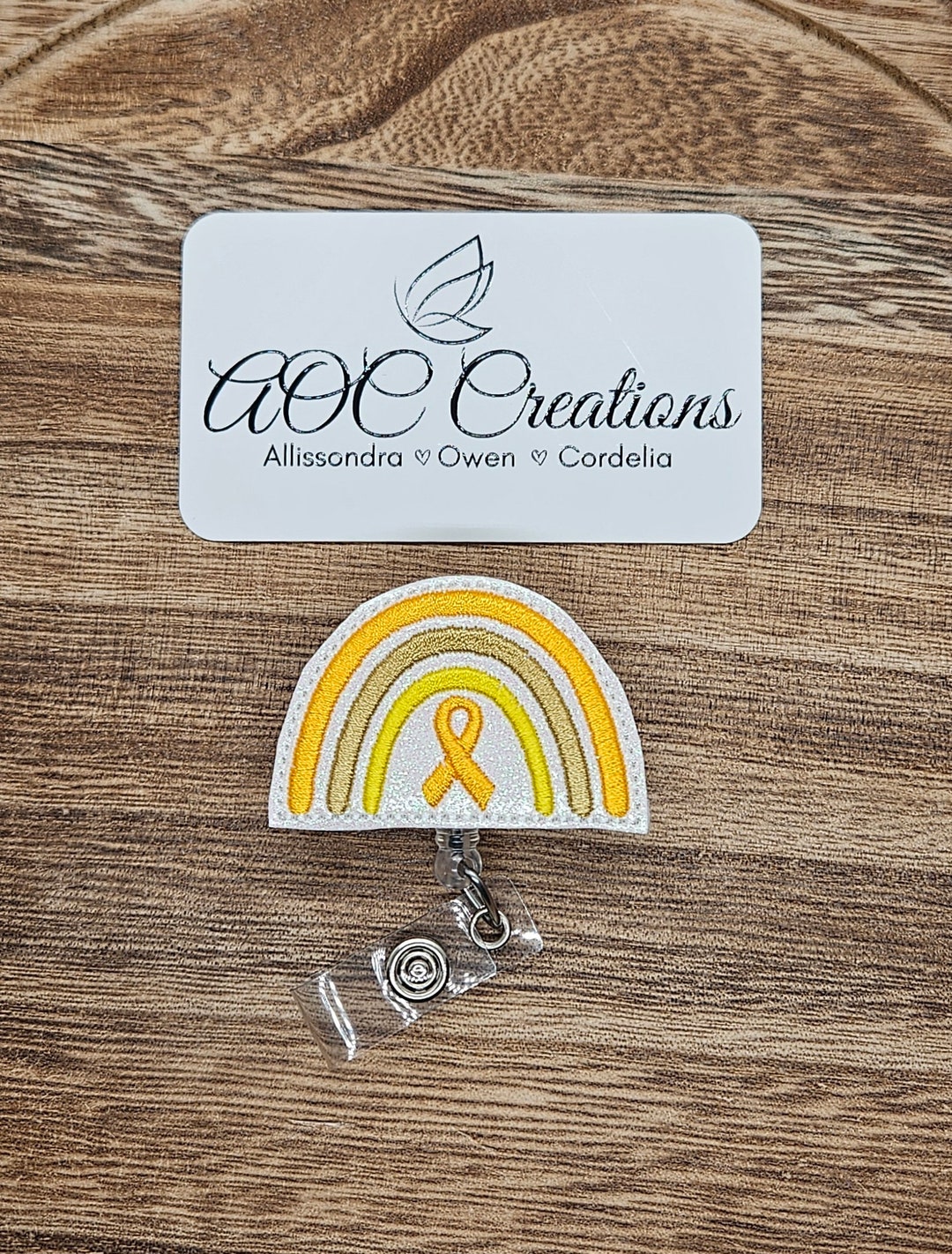 Gold Rainbow Cancer Awareness Badge Reel - Etsy