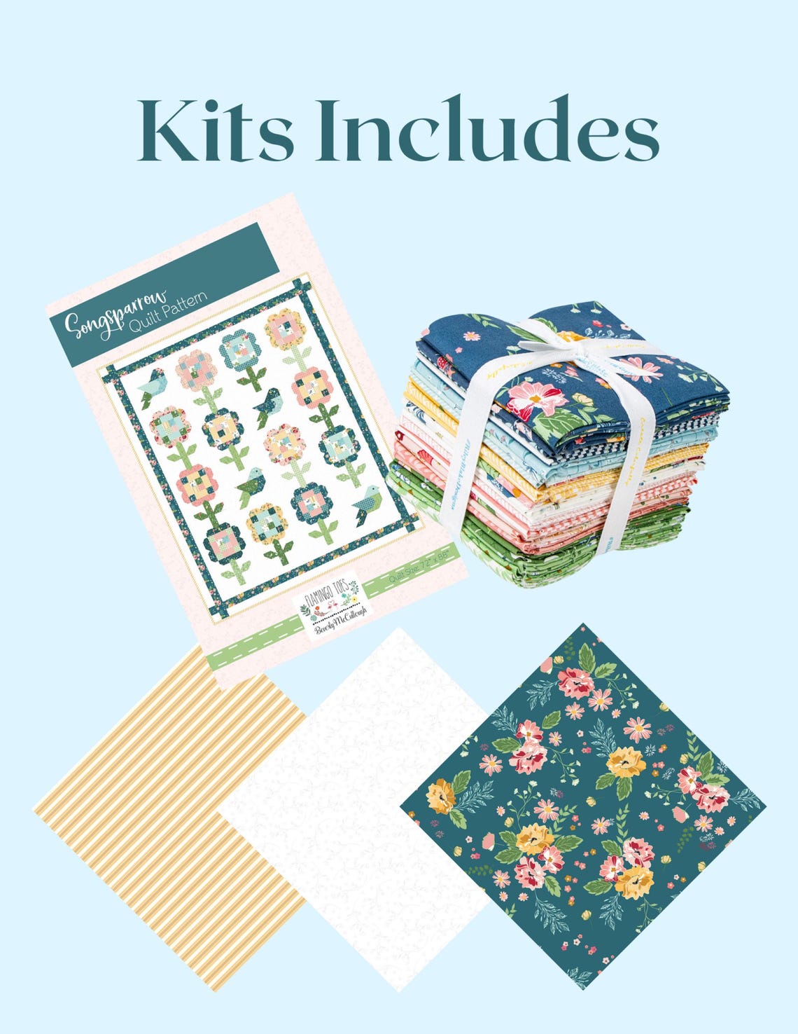 Melody Song Sparrow Quilt Kit 72x88. Kit is Made Using the Melody ...