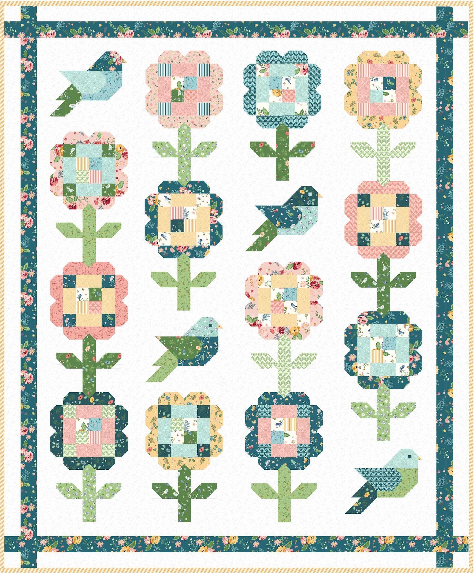 Melody Song Sparrow Quilt Kit 72x88. Kit is Made Using the Melody ...