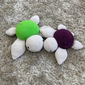 2in1 Crochet Giant & Large Turtle Pattern, Amigurumi, Jumbo Crochet Sea ...
