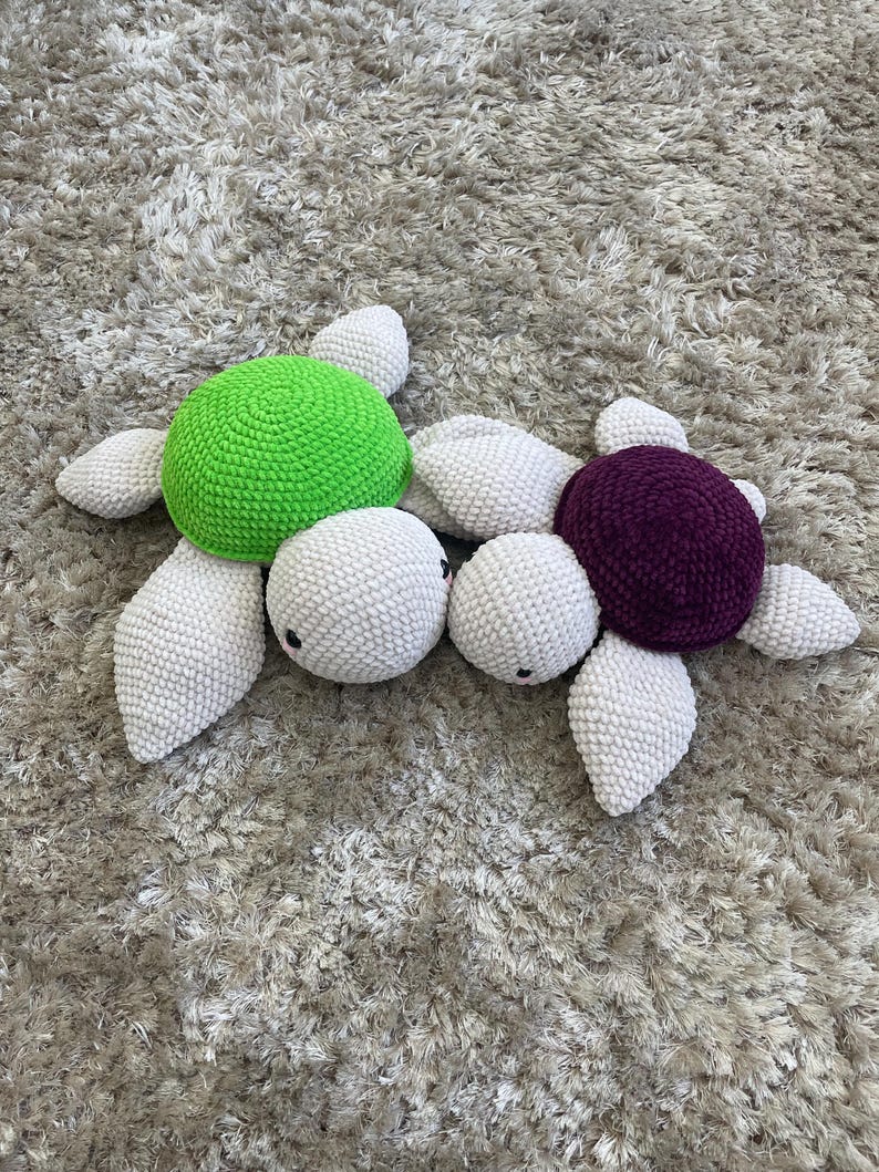 2in1 Crochet Giant & Large Turtle Pattern, Amigurumi, Jumbo Crochet Sea ...