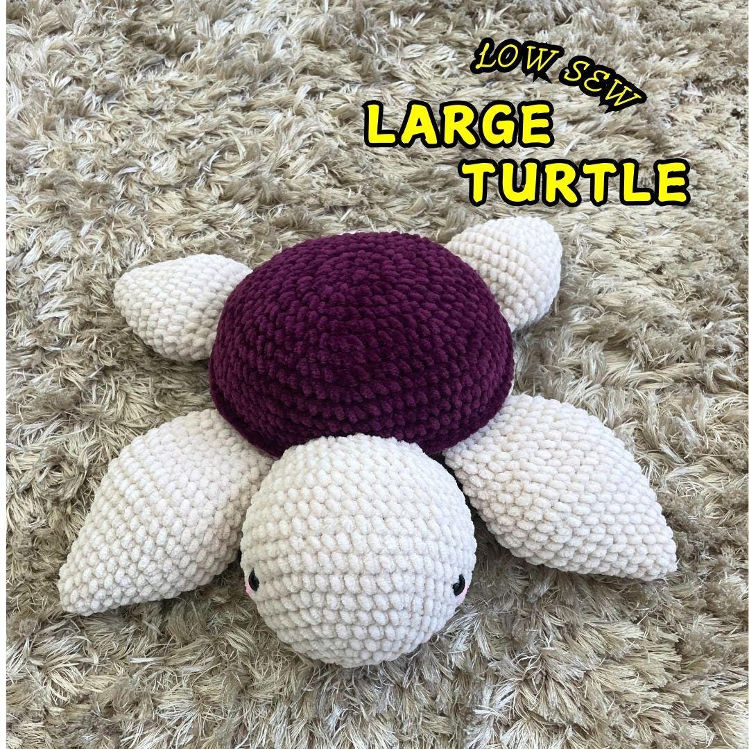 Crochet Large Turtle Pattern, Amigurumi Pattern, Jumbo Crochet Sea ...