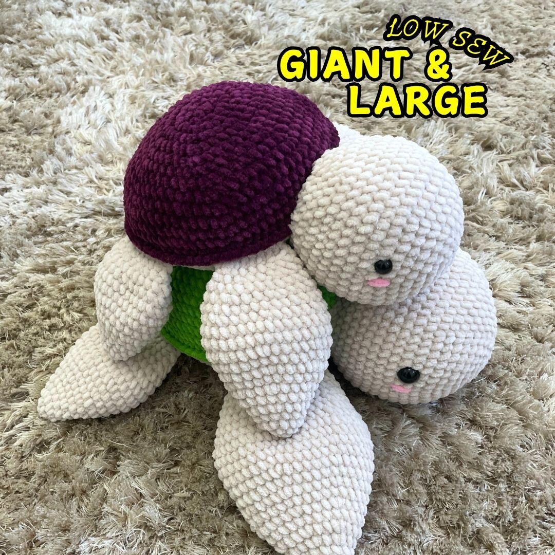 2in1 Crochet Giant & Large Turtle Pattern, Amigurumi, Jumbo Crochet Sea ...