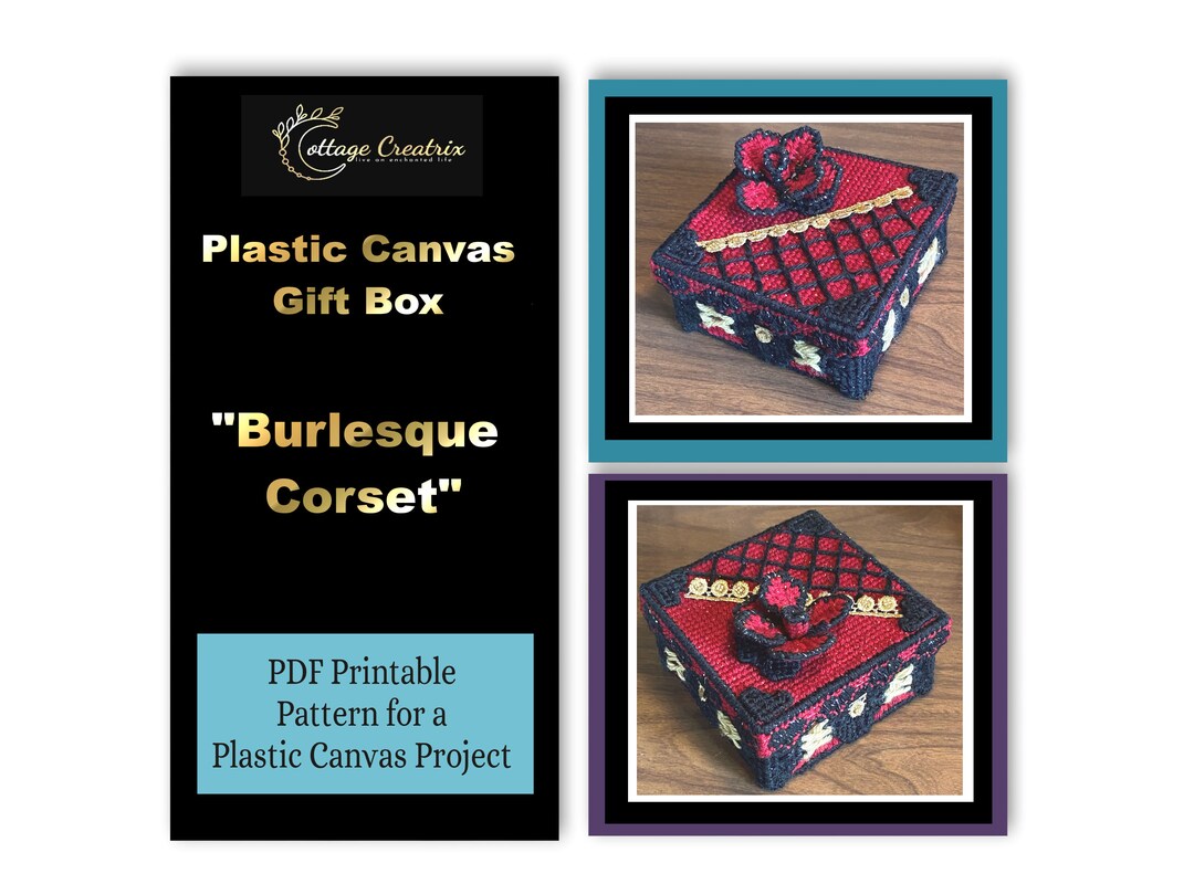 Burlesque Corset Inspired Gift Box Plastic Canvas Pattern PDF Sewing ...