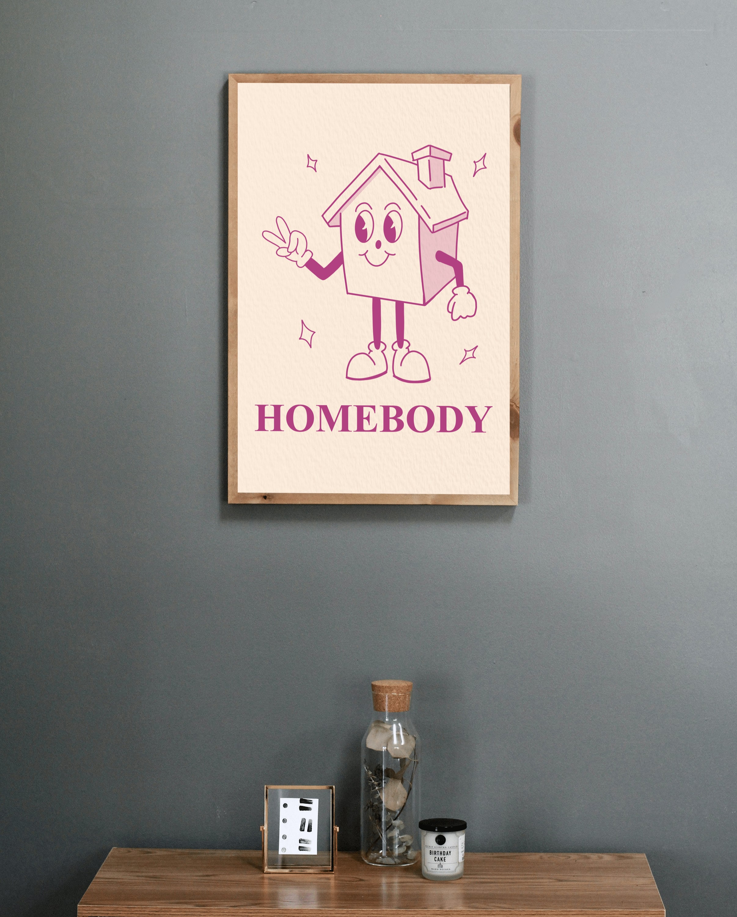 Retro PRINTABLE Wall Art | Hand-drawn Wall Art | Pink Art Print | Retro ...
