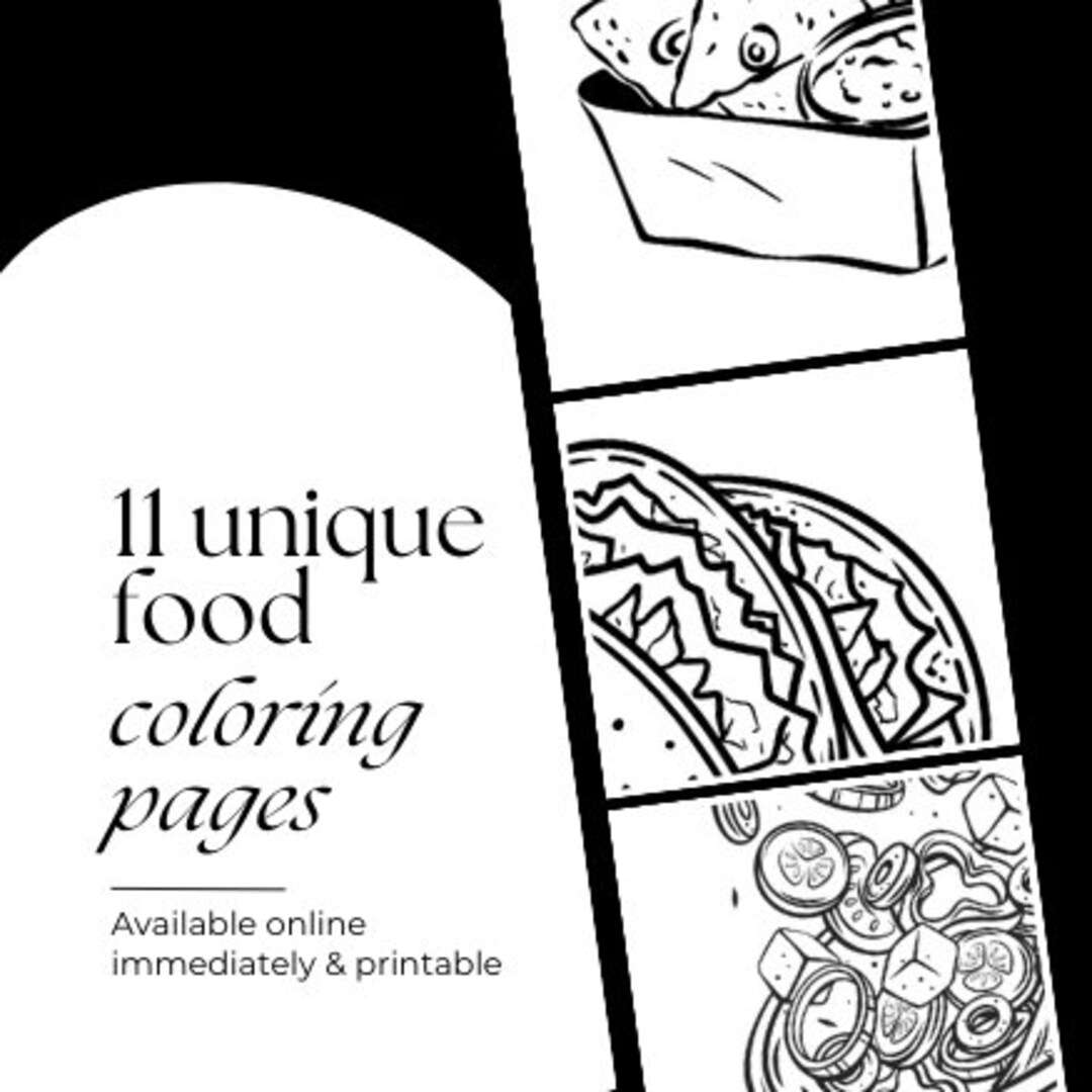 11 Food Coloring Pages: Global Gastronomy Coloring Activity - Etsy