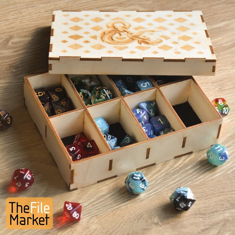 Dice Box - Laser Cut Files - DXF,SVG,AI - Dnd Game - Etsy