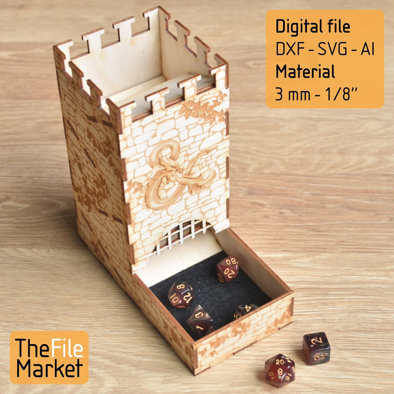 Dice Tower - Laser Cut Files - DXF,SVG,AI - Dnd Game - Etsy