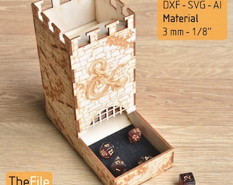Dice Box - Laser Cut Files - DXF,SVG,AI - Dnd Game - Etsy
