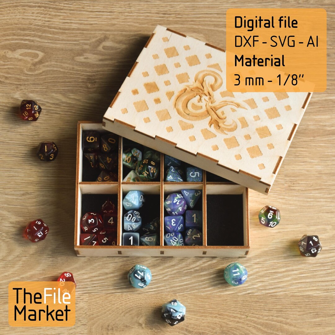Dice Box - Laser Cut Files - DXF,SVG,AI - Dnd Game - Etsy