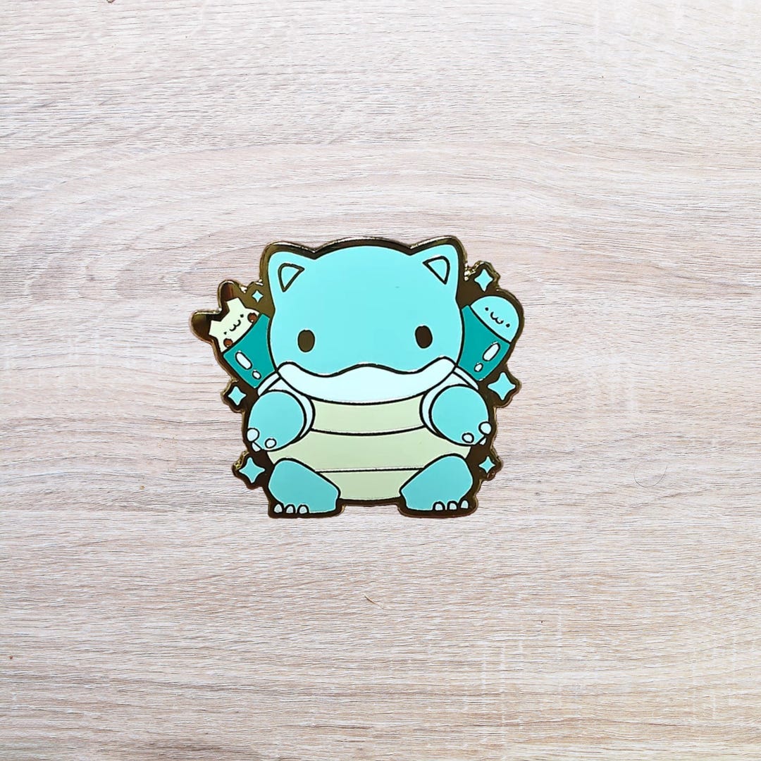 Blastoise Pokemon Cute Chibi Pin - Pikachu Squirtle Charizard Venusaur ...