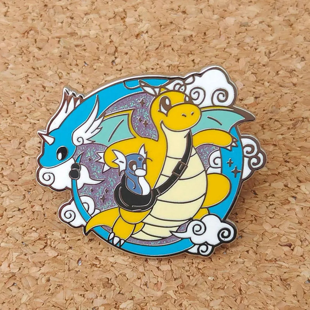 Dratini Dragonair Dragonite Pin Evolution Pokemon Shiny Sparkle Special ...
