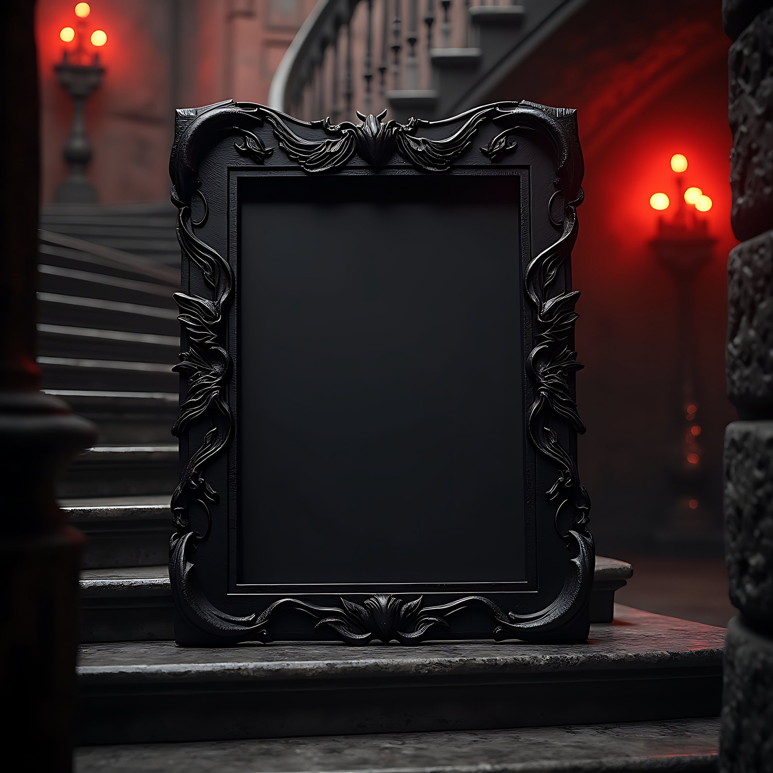 Gothic Style Frame Mockups | Gothic Frame Mockup | Black Frame | Wall ...