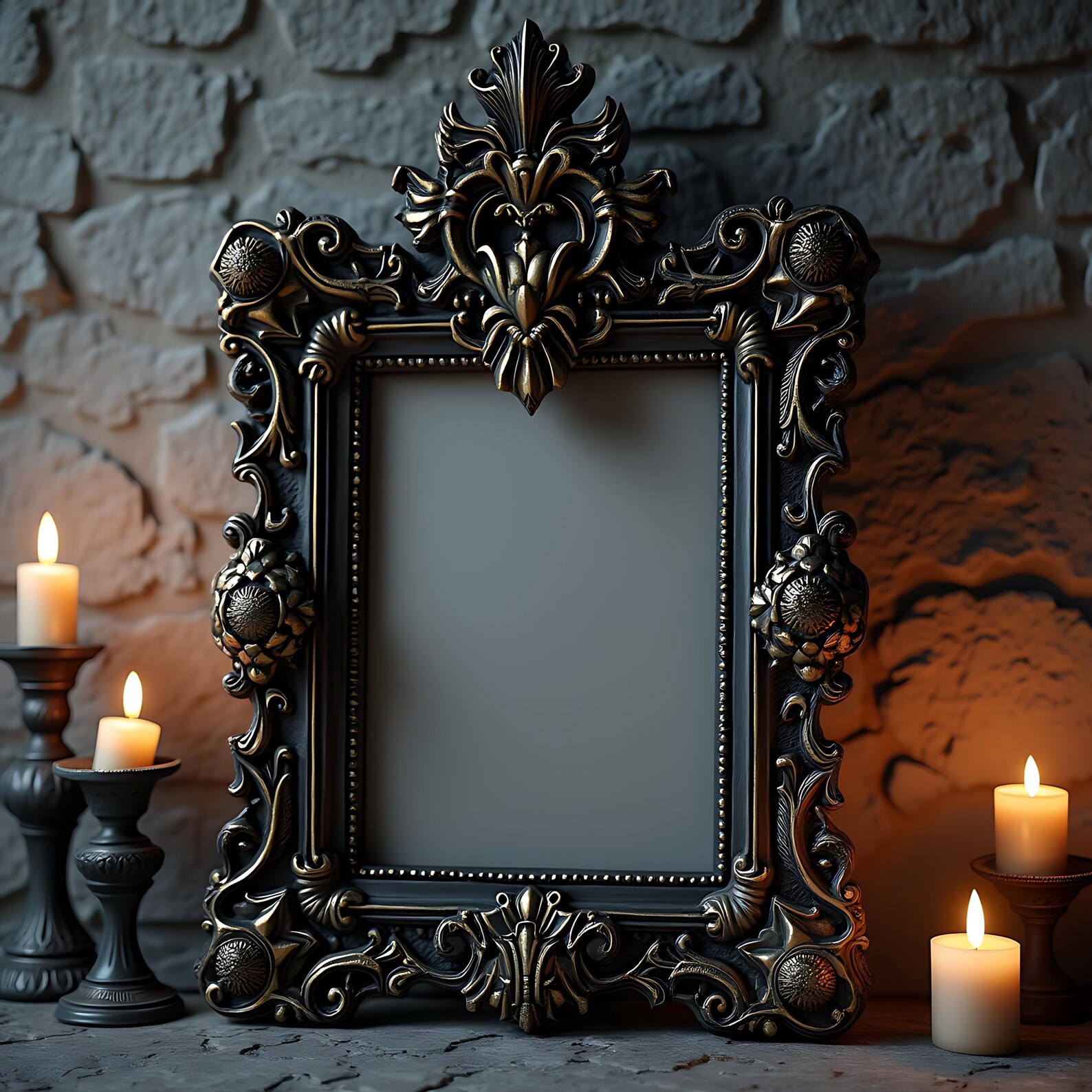 Ornate Gothic Wall Art Frame Mockup | Gothic Frame | Frame Mockup PSD ...