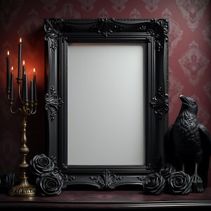 Victorian Wall Art Black Frame Mockup | Vintage Frame | Antique Frame ...