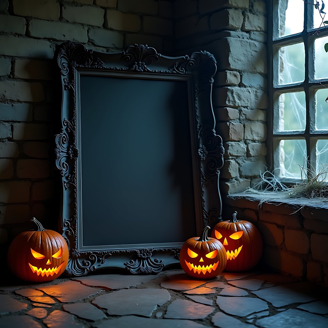 Dark Ornate Gothic Frame | Halloween Frame Mockup | Halloween Frame ...