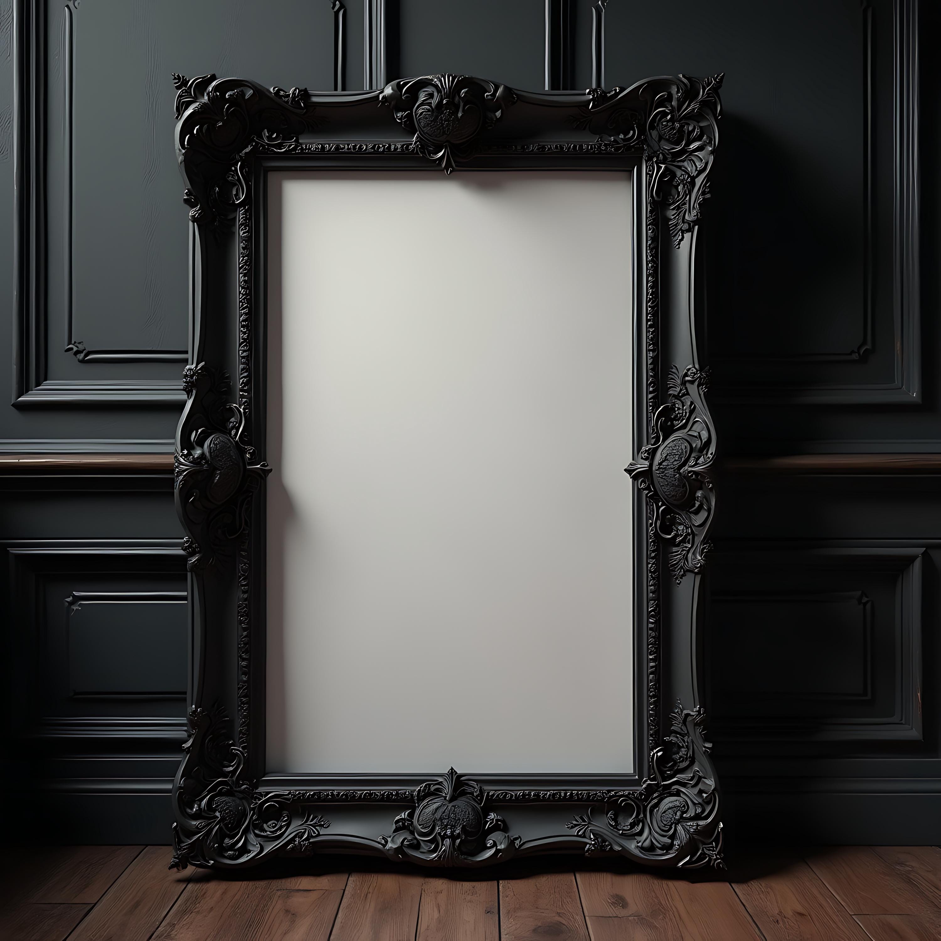 A Tall, Elegant Black Gothic Frame | Black Frame Mockup | Gothic Mockup ...