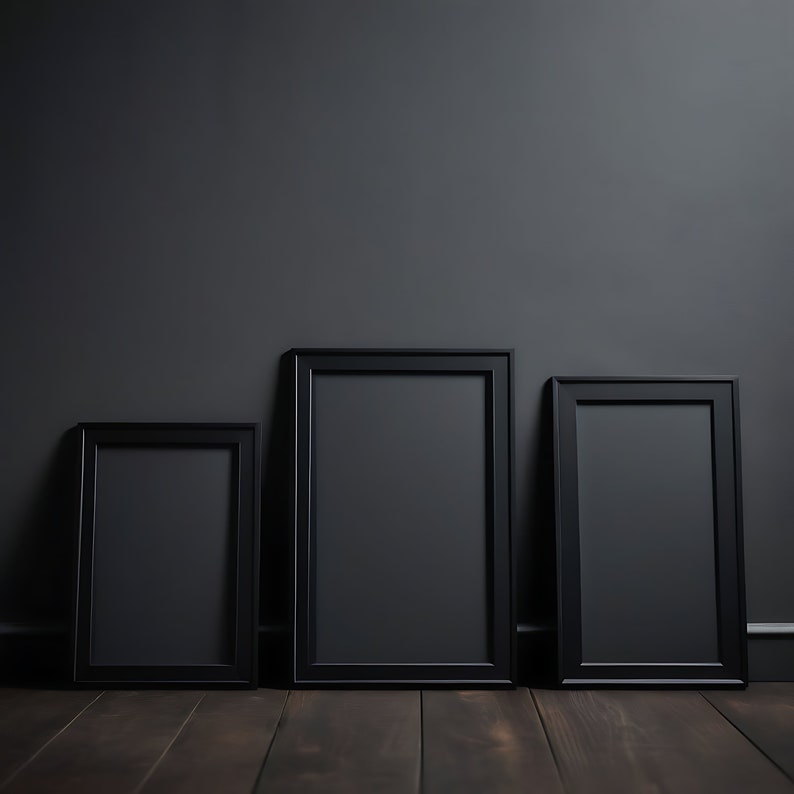 Black Vertical Frame Mockup | Digital Download | Wall Art Mockup ...