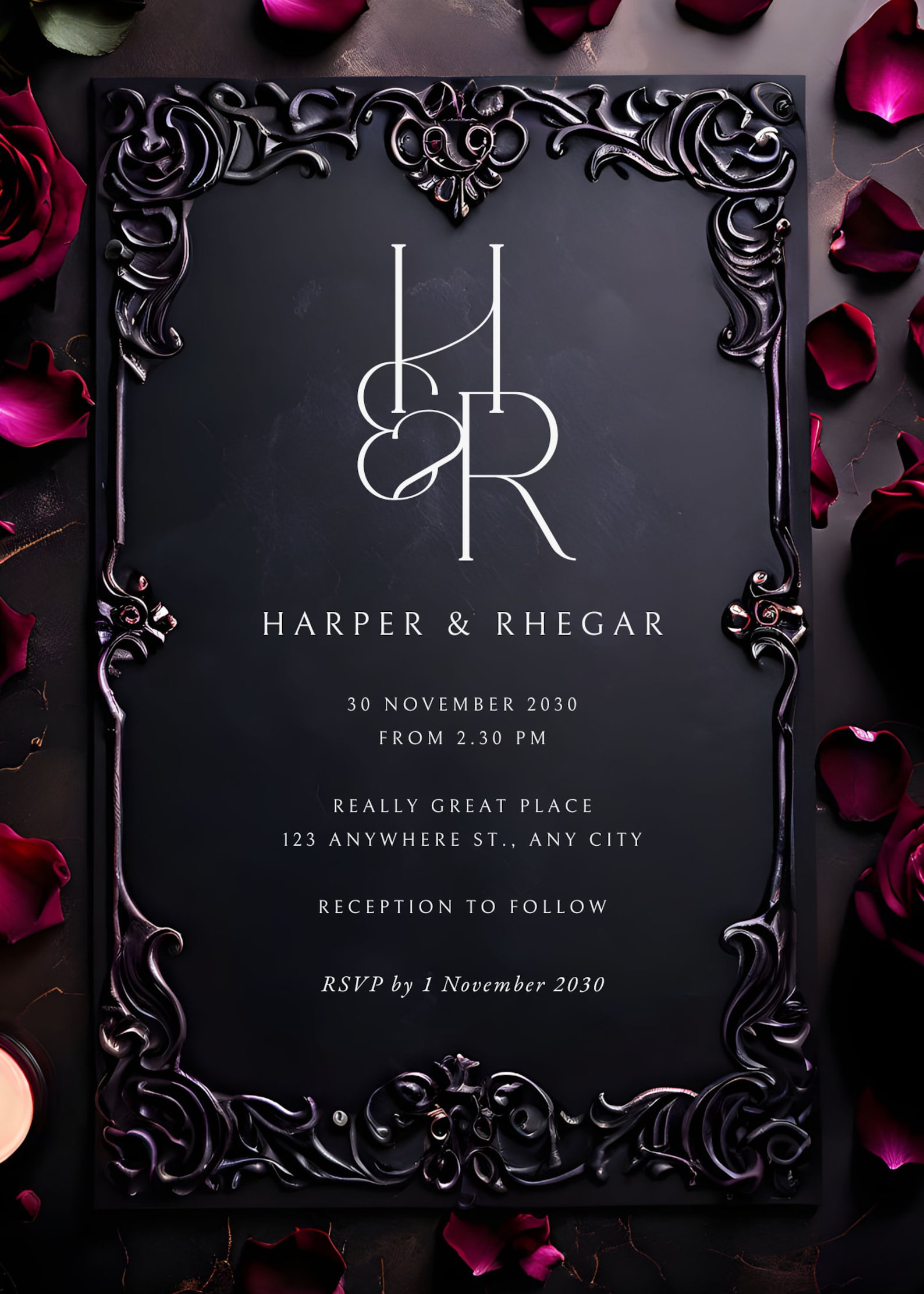 Gothic Wedding Card Mockup Wedding Card Wedding Mockup Bundle Marriage ...