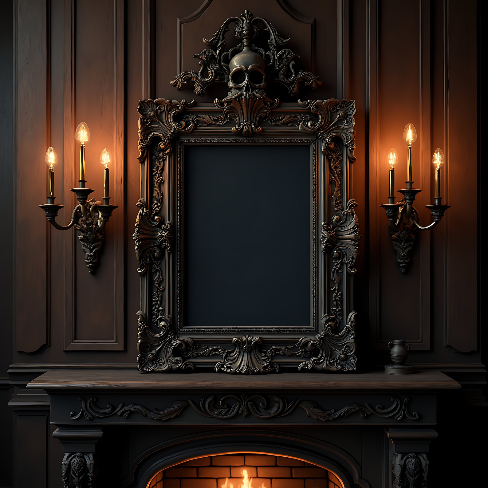 Gothic Style Frame Mockups | Gothic Frame Mockup | Black Frame | Wall ...