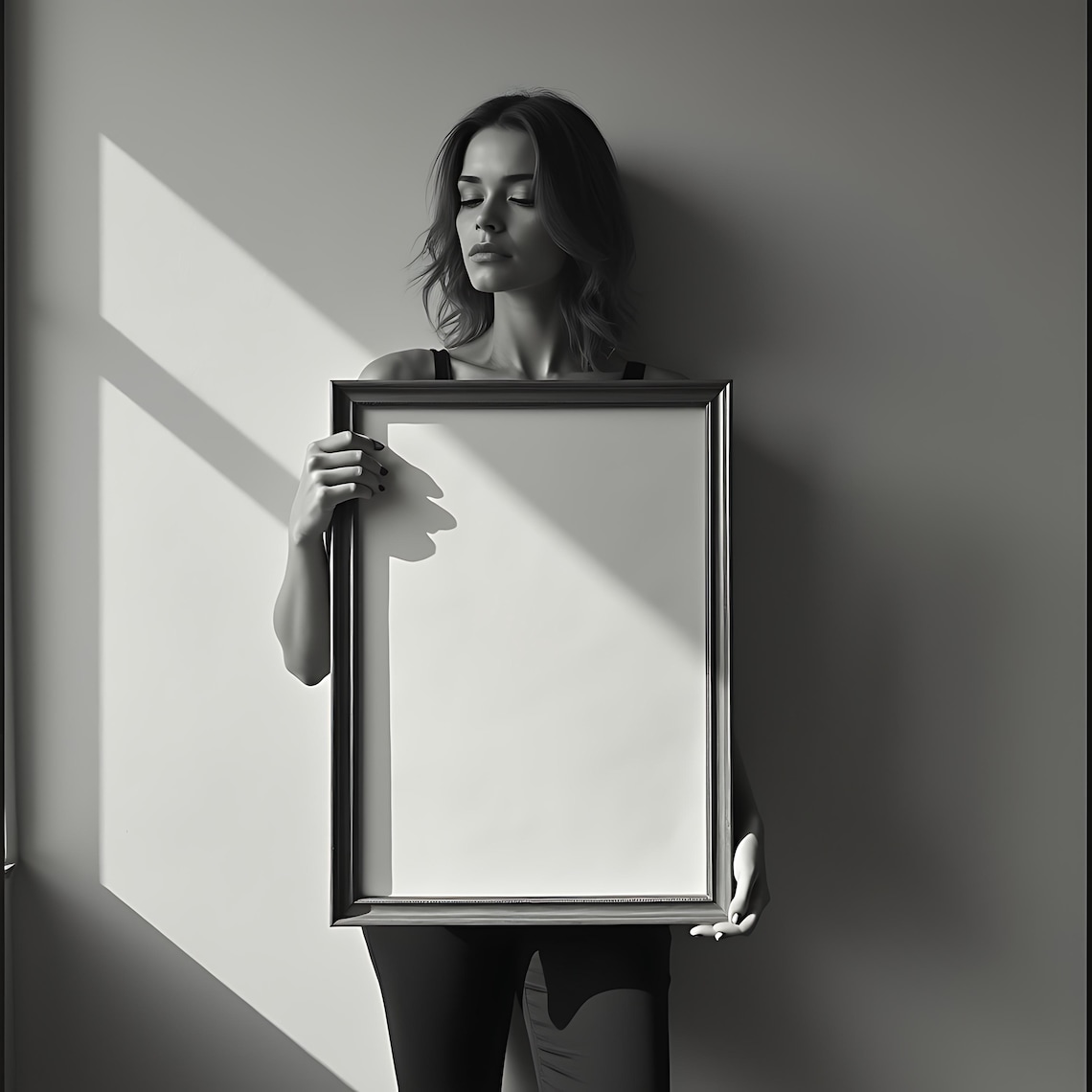 Artistic Woman Holding Frame Mockup | Person With Frame | Poster Mockup ...