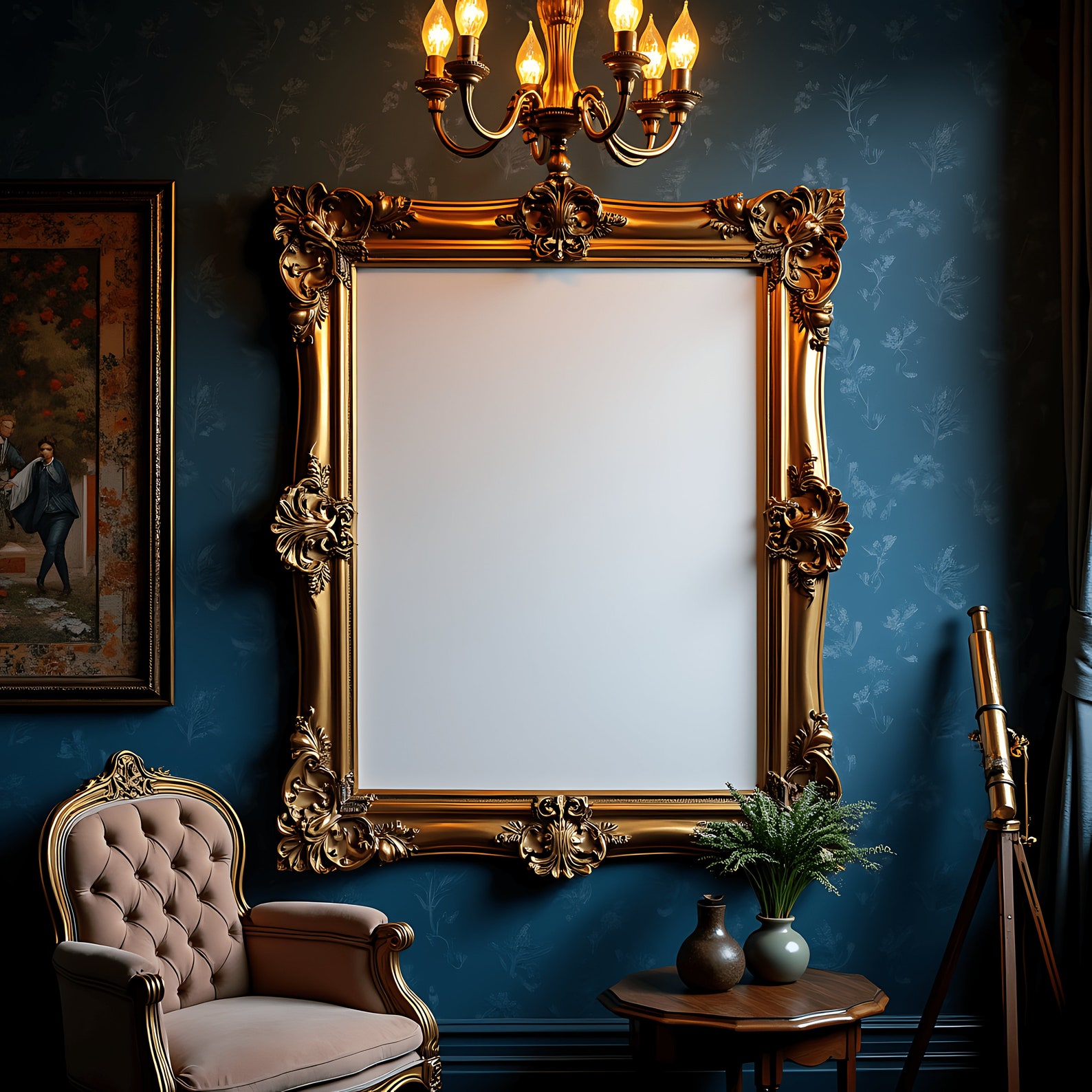 Victorian Bronze Wall Art Frame Mockup | Victorian Frame Mockup ...