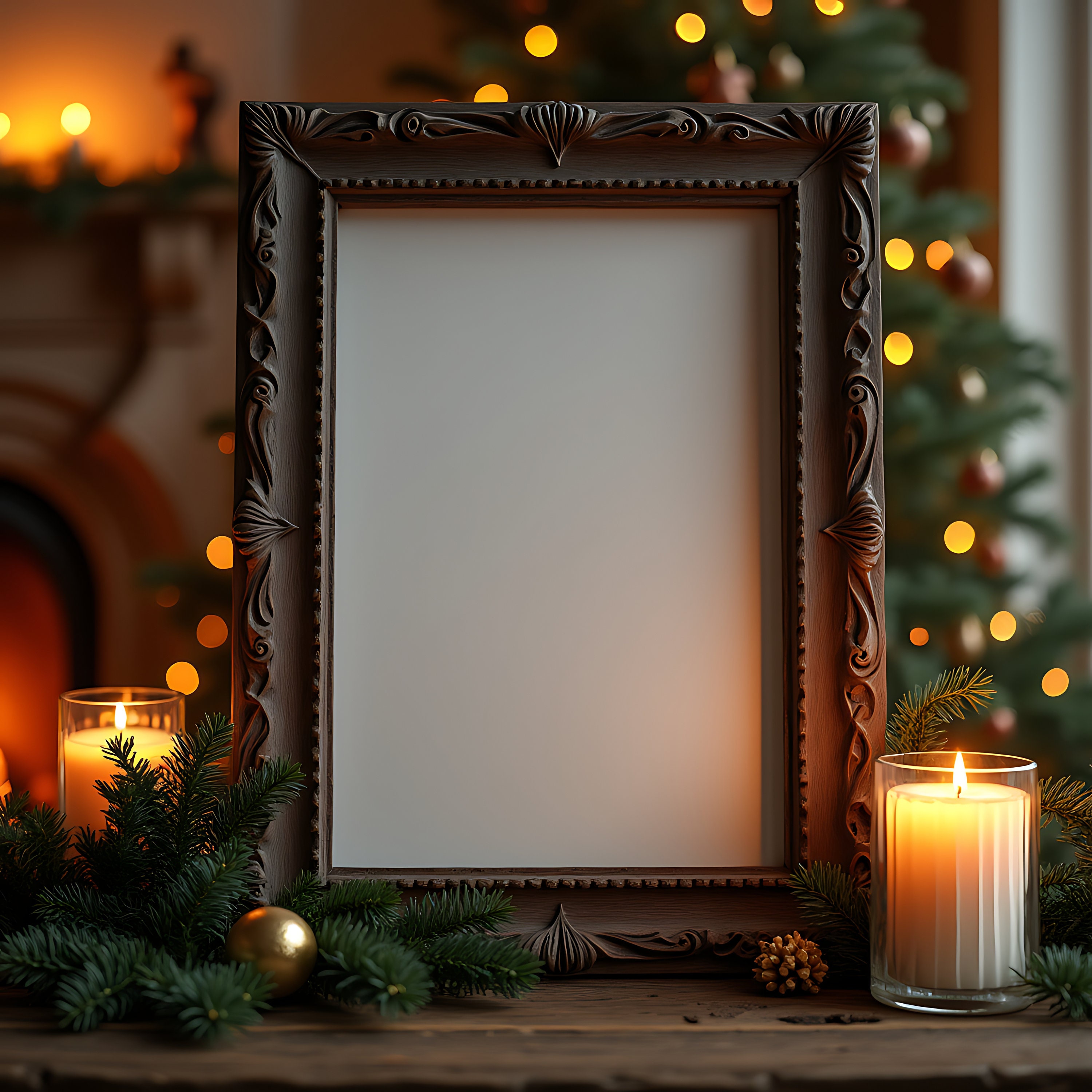 11 Pieces of Christmas Frame Mockups | Poster Template | Print Mockup ...