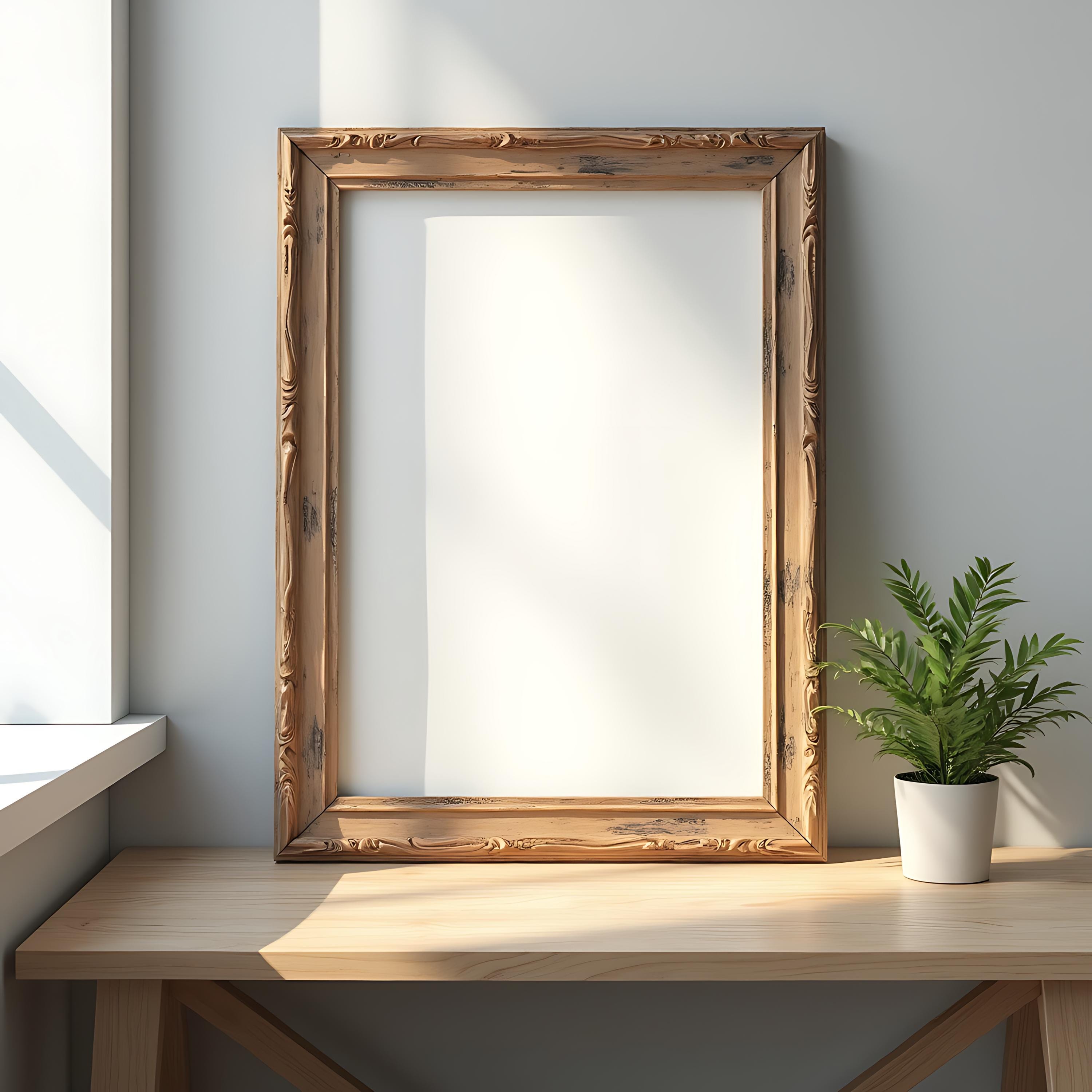 Photorealistic Rustic Frame Mockup | Picture Frame Mockup | Rustic ...