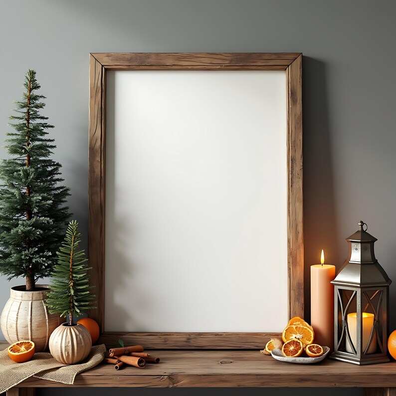 Christmas Rustic Frame Mockup Christmas Frame Mockup Rustic Frame ...