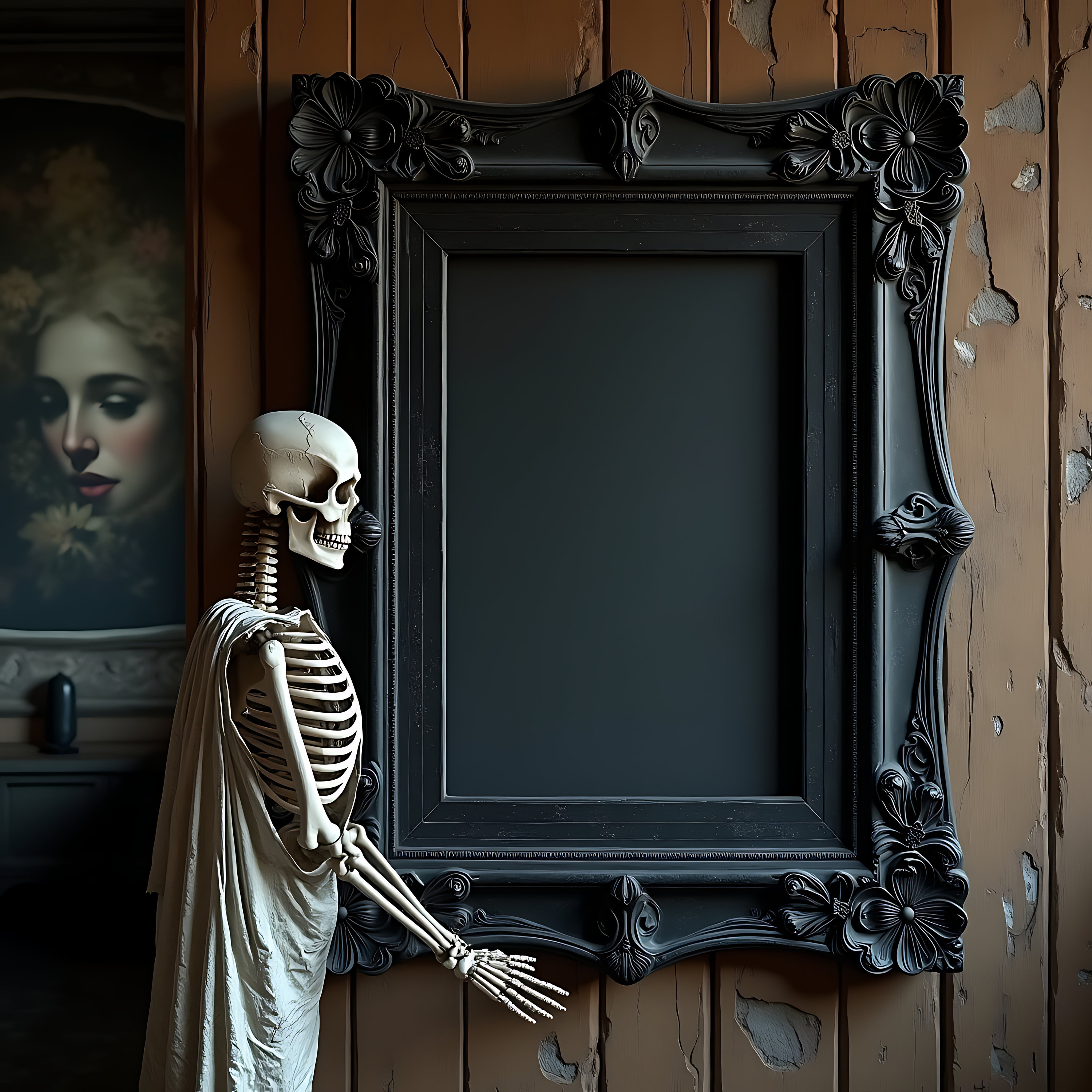 Dark Elegance Gothic Frame Mockup | Skeleton Decor | Gothic Picture ...