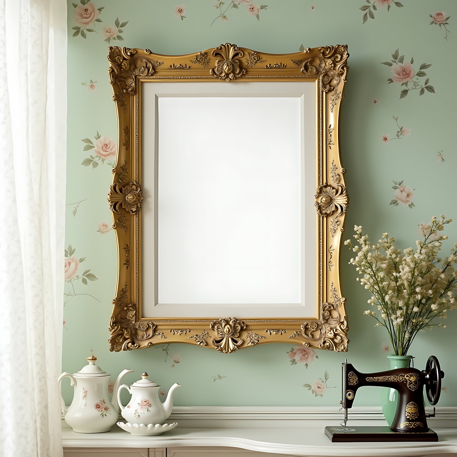Victorian Bronze Wall Art Frame Mockup Victorian Frame Mockup Victorian ...